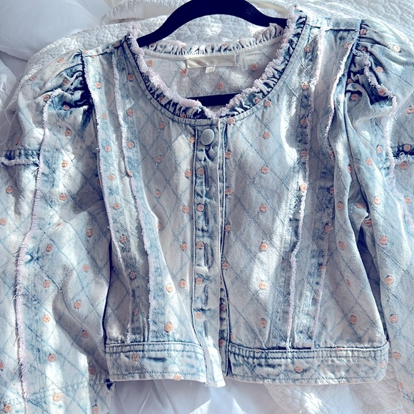 LoveShackFancy | Jackets & Coats | Love Shack Fancy Elmont Denim Jacket | Poshmark